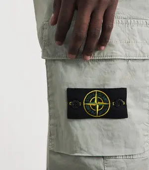 Stone Island Stretch-cotton Tapered Cargo Trousers - Green