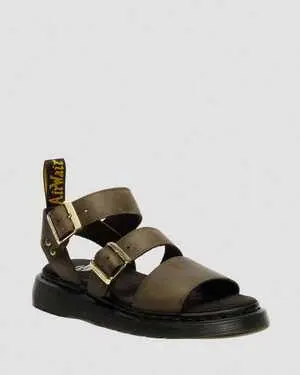 Dr. Martens Gryphon Leather Gladiator Sandals - Green