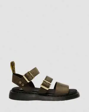 Dr. Martens Gryphon Leather Gladiator Sandals - Green