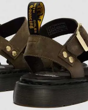 Dr. Martens Gryphon Leather Gladiator Sandals - Green