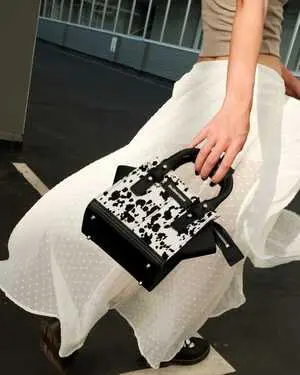 Dr. Martens Extra Small Dalmatian Hair-on Leather Tote - Cream
