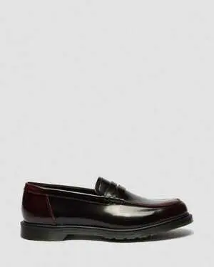 Dr. Martens Mayfare Rub Off Leather Loafers - Red