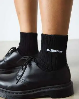 Dr. Martens Short Athletic Logo Organic Cotton Blend Socks - Black
