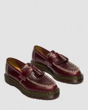 Dr. Martens Adrian Orleans Leather Tassel Loafers - Red