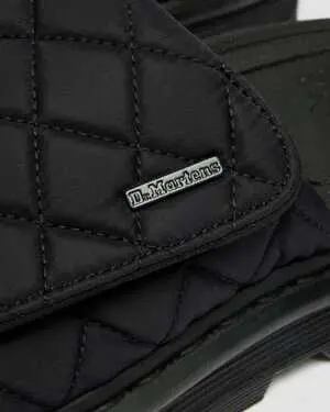 Dr. Martens Zebzag Quilted Canvas Platform Slides - Black