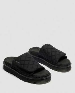 Dr. Martens Zebzag Quilted Canvas Platform Slides - Black