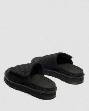 Dr. Martens Zebzag Quilted Canvas Platform Slides - Black