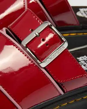Dr. Martens Mattison Platform Leather Slides - Red