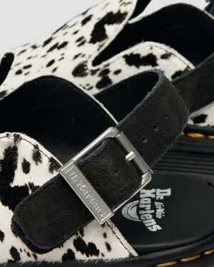 Dr. Martens Zebzag Dalmatian Hair-on Leather Platform Mules - Cream
