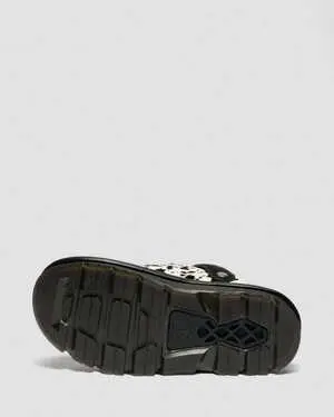 Dr. Martens Zebzag Dalmatian Hair-on Leather Platform Mules - Cream