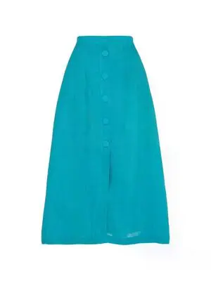 ERES A-line Skirt With Front Button Fastening - Blue
