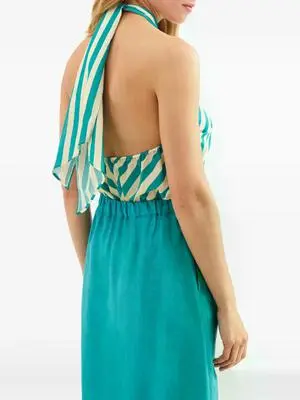 ERES A-line Skirt With Front Button Fastening - Blue