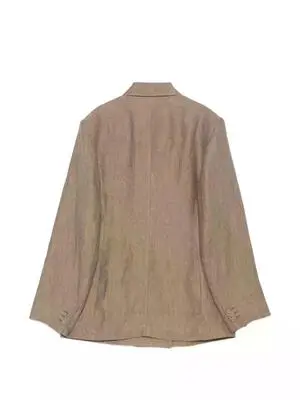 Mark Kenly Domino Tan Jenia Double-breasted Jacket