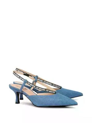 Moschino Pointed Toe Slingback Pumps