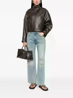 LOW CLASSIC Zipped Cropped Jacket