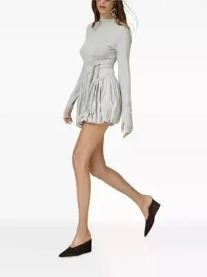 PNK Drawstring Gathered Mini Dress - Grey
