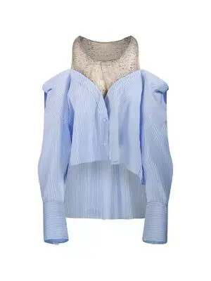 Giuseppe Di Morabito Striped Crystal-embellished Blouse
