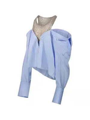 Giuseppe Di Morabito Striped Crystal-embellished Blouse