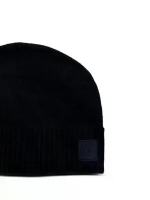 BOSS Logo-patch Beanie - Blue