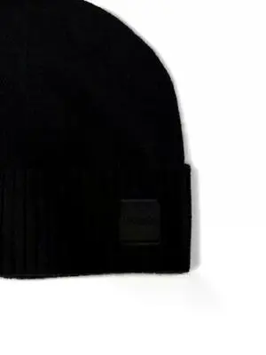 BOSS Logo-patch Beanie - Black