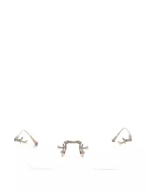 Matsuda Rimless Oval-frame Glasses - Brown