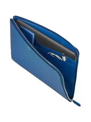 Smythson Large Panama Leather Laptop Casa - Blue