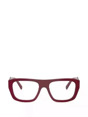 Prada Geometric Frame Eyeglasses - Red
