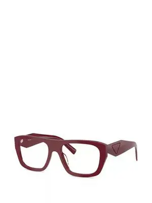 Prada Geometric Frame Eyeglasses - Red
