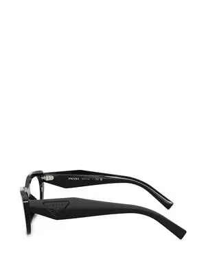 Prada Logo-detail Glasses - Black