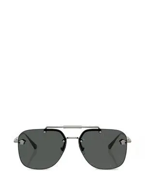 Versace Browline Medallion Sunglasses - Silver
