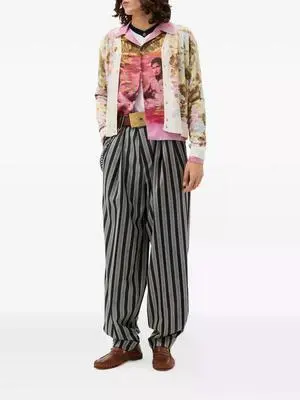 Versace Pinstripe Wool Oversized Pants