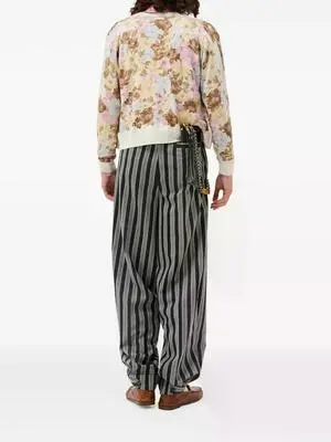 Versace Pinstripe Wool Oversized Pants