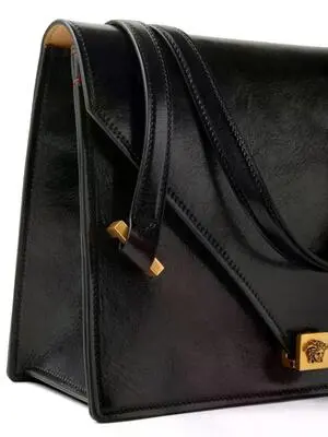 Versace Severine Leather Shoulder Bag - Black