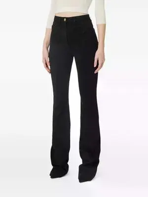 Elisabetta Franchi Bell-bottom Jeans With Golden Button Detail - Black