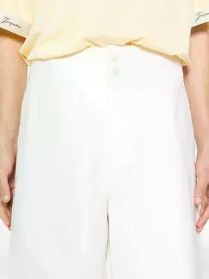 Jacquemus Moisson Buttoned Wool Shorts - White