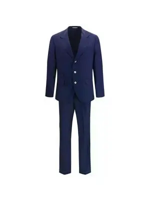 Brunello Cucinelli Button Wool Suit - Blue