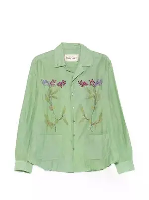 BAZISZT Flower-embroidered Shirt