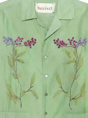 BAZISZT Flower-embroidered Shirt