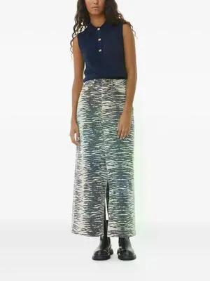 GANNI Zebra-print Maxi Skirt