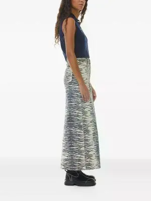 GANNI Zebra-print Maxi Skirt