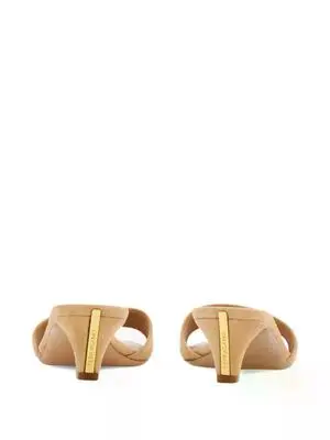 FERRAGAMO 40mm Toe Strap Heeled Sandals - Neutrals