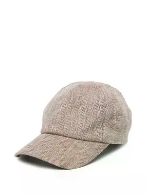 N.peal Herringbone Cap - Brown