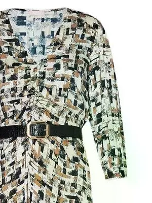 Liu Jo Print Belted Midi Dress