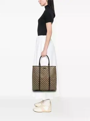 Gucci Gg Supreme Joy Vertical Tote Bag - Brown