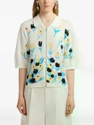 Marni Floral Zip Cardigan