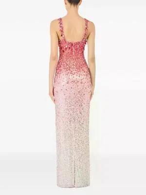 Jenny Packham Sleeveless Sequined Maxi Dress