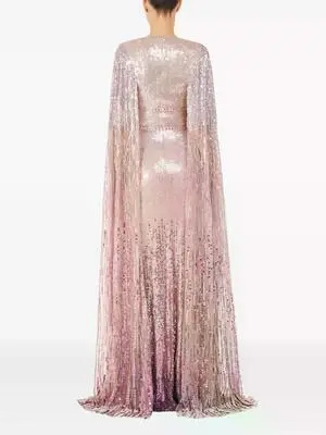 Jenny Packham Sequin Embellished Maxi Dress - Pink