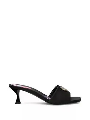 Moschino Buckle Mules - Black