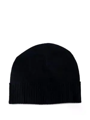 BOSS Logo-patch Beanie Hat - Blue