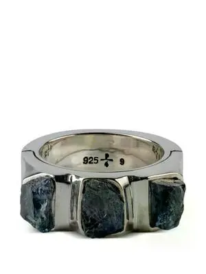 PARTS OF FOUR Sistema Terrestrial Surfaced Tanzanites Ring - Silver